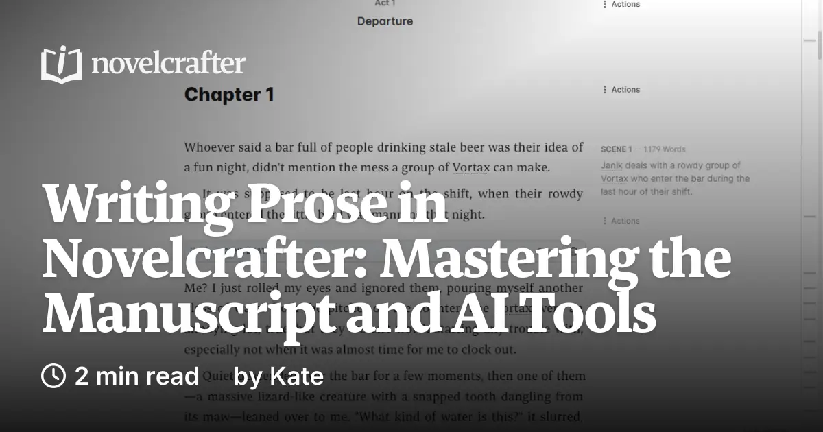 Writing Prose in Novelcrafter: Mastering the Manuscript and AI Tools ...