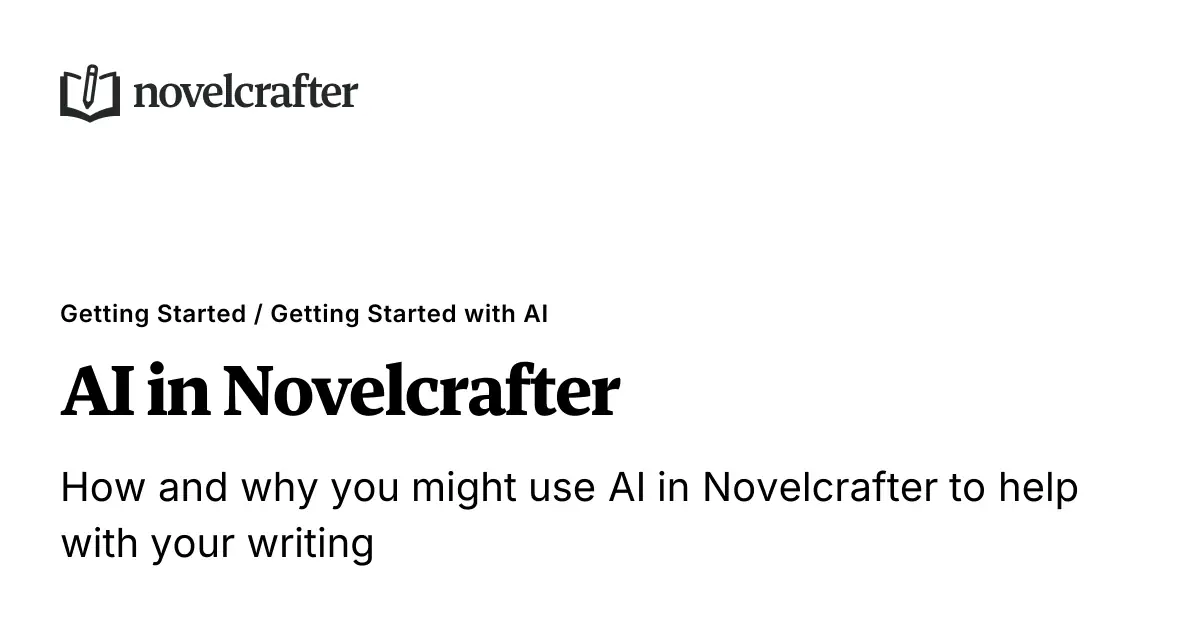 AI in Novelcrafter - Getting Started with AI - Novelcrafter Help
