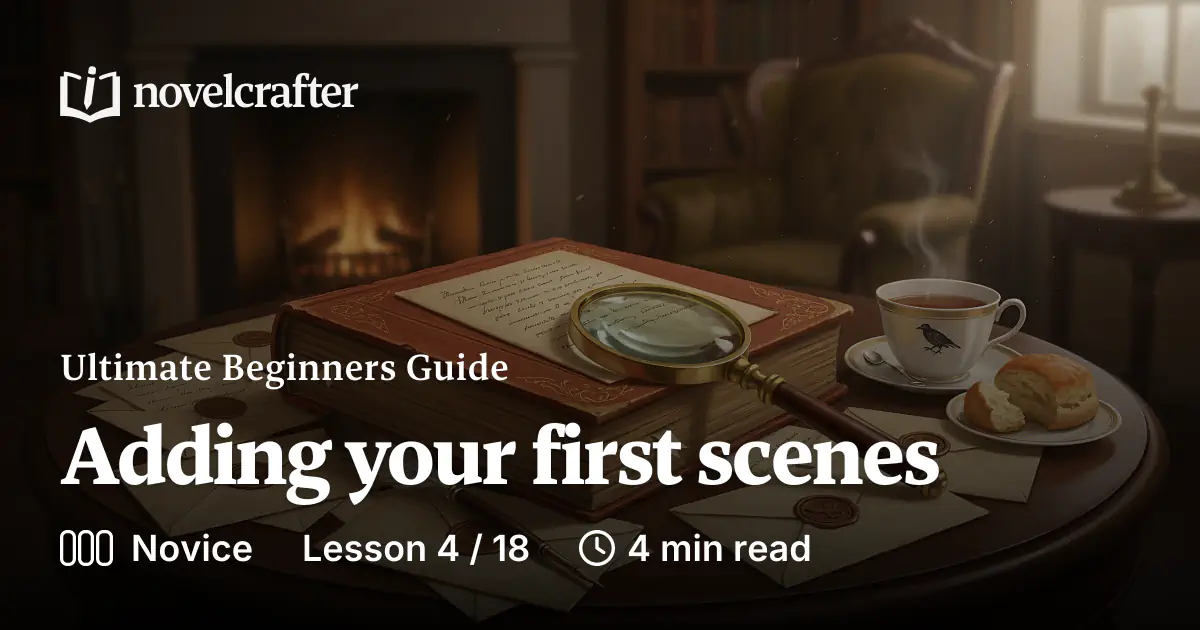 Adding your first scenes - Ultimate Beginners Guide - Novelcrafter